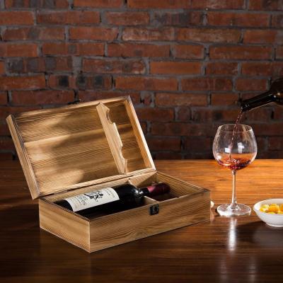 Cina Casalinghi Scatola regalo per whisky in legno Scatola doppia bottiglia di vino in vendita