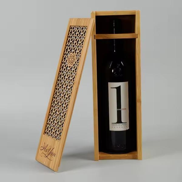 Quality Logo Customized Wine Bottle Box Red Wine Shipping Boxes With Sliding Lid for sale