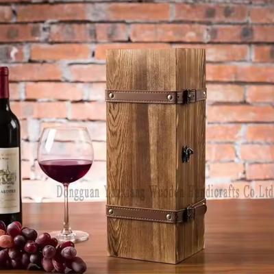 China Recyclable Wine Bottle Box Environmental Protection Wooden Gift Wine Carrier Box for sale