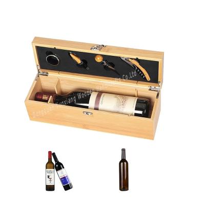 Cina Sostenibile Retro Legno Single Wine Bottle Box Holder regalo Giorno di Natale Wine Storage Case in vendita