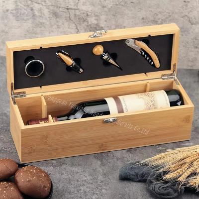 Cina Sostenibile Retro Legno Single Wine Bottle Box Holder regalo Giorno di Natale Wine Storage Case in vendita