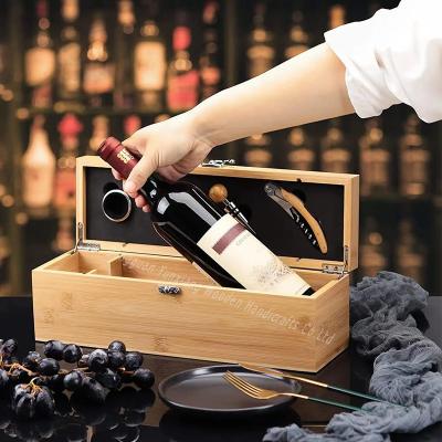Cina Sostenibile Retro Legno Single Wine Bottle Box Holder regalo Giorno di Natale Wine Storage Case in vendita