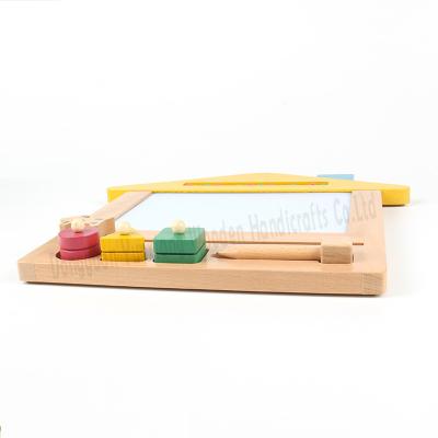 China Doodle Pad Wooden Magnetic Drawing Board for Toddlers 3 No-mess Painting Game Reusable Montessori Toy for sale