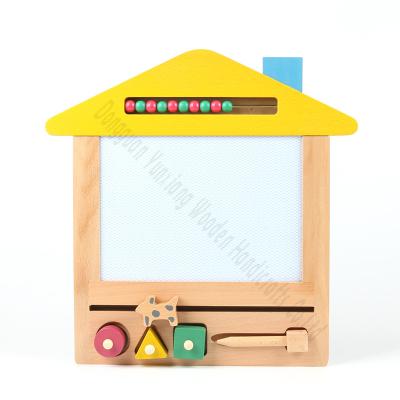 China Doodle Pad Wooden Magnetic Drawing Board for Toddlers 3 No-mess Painting Game Reusable Montessori Toy for sale