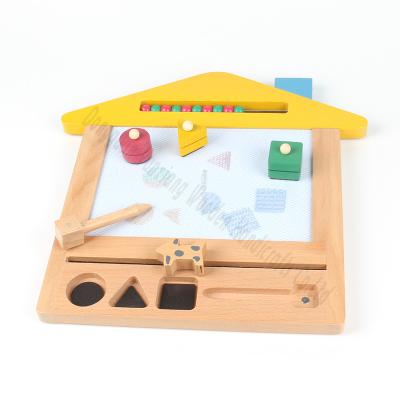China Doodle Pad Wooden Magnetic Drawing Board for Toddlers 3 No-mess Painting Game Reusable Montessori Toy for sale
