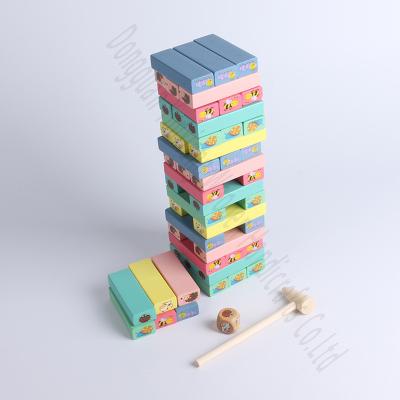 China Educational Wooden Building Blocks Set 54 Pieces Montessori Toy for sale