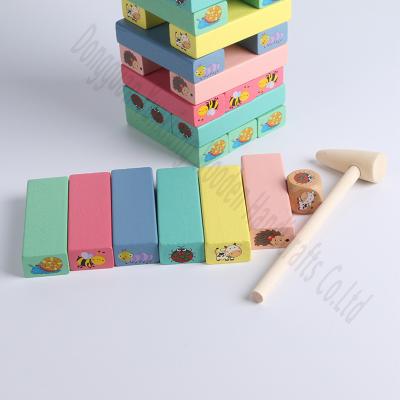 China Educational Wooden Building Blocks Set 54 Pieces Montessori Toy for sale