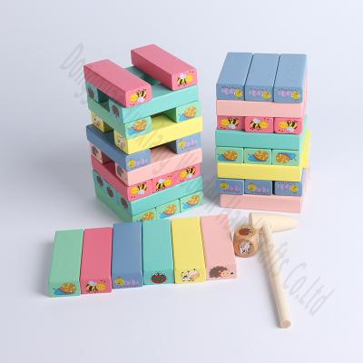 China Educational Wooden Building Blocks Set 54 Pieces Montessori Toy for sale
