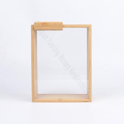 China Bamboo Cereal Dispenser for Kitchen Food Storage Container Dry Grain Organizer Refillable Rice Box Countertop Grain Bin Transparent Lid Airtight Holder Rustic Pantry Solution for sale