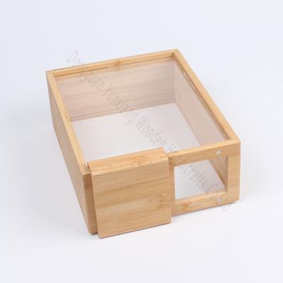 Cina Dispenser per cereali in bambù per la cucina Contenitore per la conservazione degli alimenti Organizzatore di cereali secchi Ricaricabile Contenitore per riso Contenitore per cereali da appoggio Coperchio trasparente Ermetico Soluzione rustica per dispensa in vendita