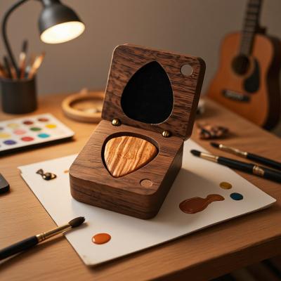 China Wooden Guitar Pick Box – Premium Handcrafted Wooden Case for Guitar Picks – Elegant Storage Box for Guitar Picks – Stylish and Durable Guitar Accessory for Musicians and Guitarists for sale