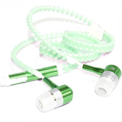 China Fashion Metal Zipper Light Headphones luminous Earphone Glow Headset In The Dark Earphones With Mic for Phone Iphone for sale