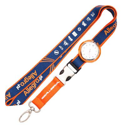 China Custom-make logo printed lanyard with clock, watch lanyard, watch neck strap for sale