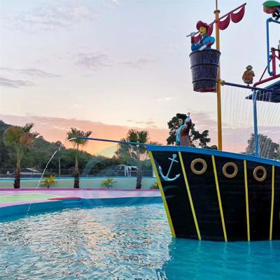 China Fiberglass Water Tower Slide Pirate Ship Anti Rust Playground Aqua Park Slides for sale