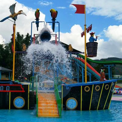 China Fiberglass Water Tower Slide Pirate Ship Anti Rust Playground Aqua Park Slides for sale