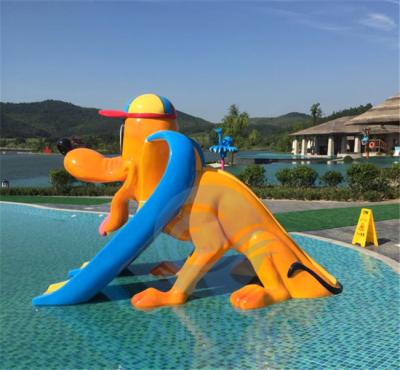 China Double Flume Mini Pool Slide Fiberglass Children Swimming Pool Dog Slide Anti UV for sale