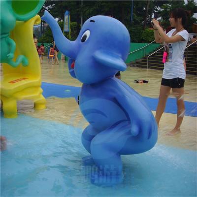 Cina I bambini giocano elefante degli spruzzi d'acqua dello stagno il piccolo, animale diritto della vetroresina - blu in vendita