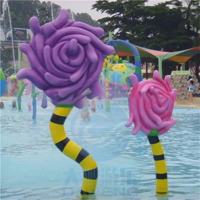 China Glass Fiber Water Splash Pad Anti Static Children Rose Flower Water Spray Park for sale
