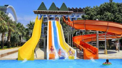 China Outdoor Children Water Park Playground Swimming Pool Equipment Fiberglass Slides for sale