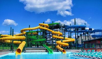 China Outdoor Swimming Pool Children Play Equipment Fiberglass Water Slide in Park for sale