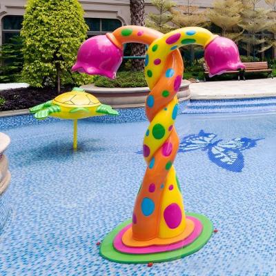 China Fiberglass Water Splash Pad Feature For Children Swimming Pool Water Park Theme Resort Hotel for sale
