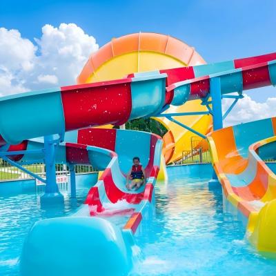 China Single Spiral Slide Funnel Fiberglass Water Slide For Commercial Outdoor Aqua Theme Park Hotel Resort Pool for sale