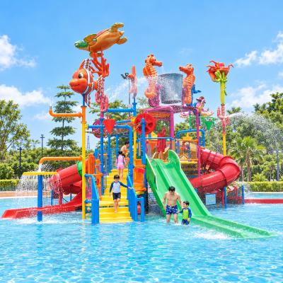 China Medium Animal Water Playground Featuring Aqua Park With Multi Level Platforms And Kids Slides for sale