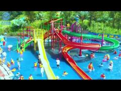 Theme Park Rides Water Games Outdoor Games Fiberglass Swimming Pool Slides Set for Kids