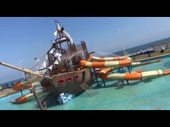 Настраиваемый пиратский корабль в форме аквапарка Слайд водяной игровой площадки из стекловолокна с бетонным корпусом для водных парков