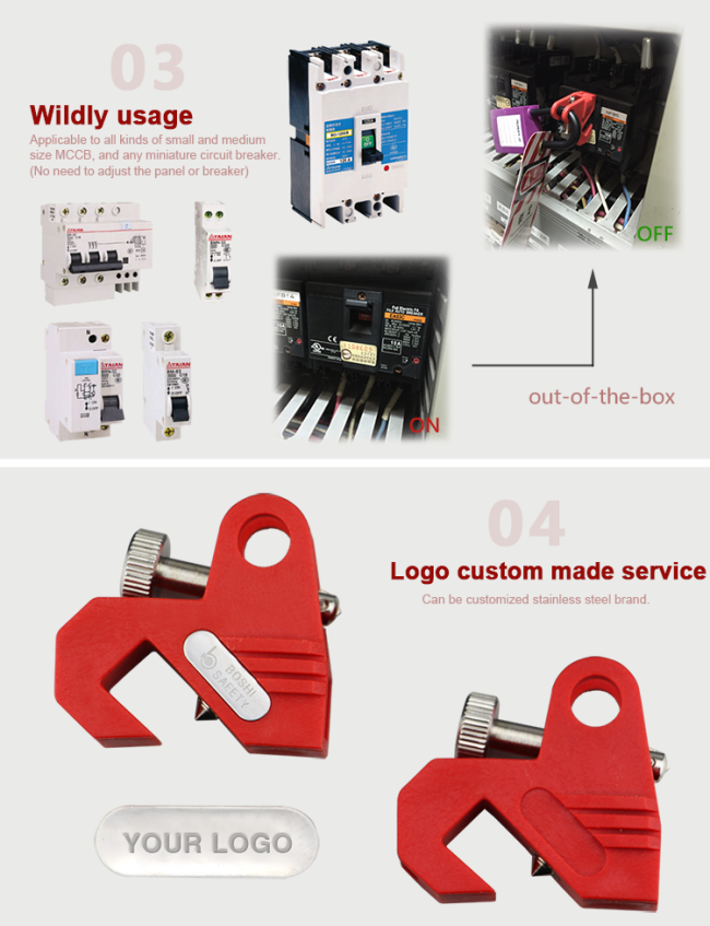 BOSHI Customized Color Nylon Material Safety Circuit Breaker Lockout Device