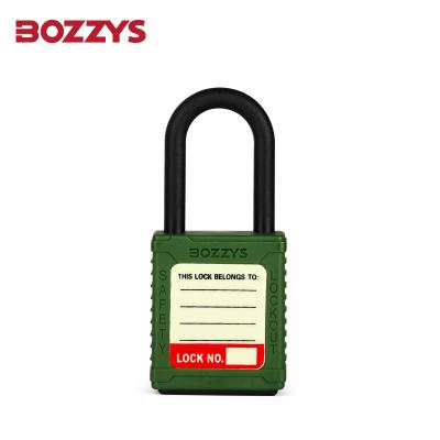 Chine Laser Coding 38mm Nylon Safety Lockout Padlock With Luminous Warning Label à vendre