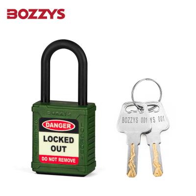 Chine Laser Coding 38mm Nylon Safety Lockout Padlock With Luminous Warning Label à vendre