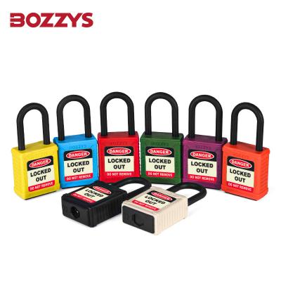 Chine Laser Coding 38mm Nylon Safety Lockout Padlock With Luminous Warning Label à vendre