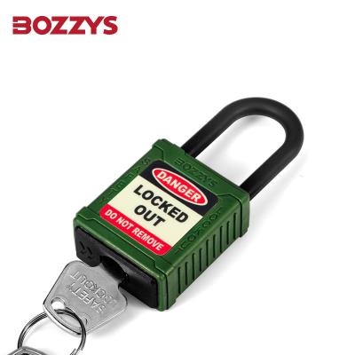 Chine Laser Coding 38mm Nylon Safety Lockout Padlock With Luminous Warning Label à vendre