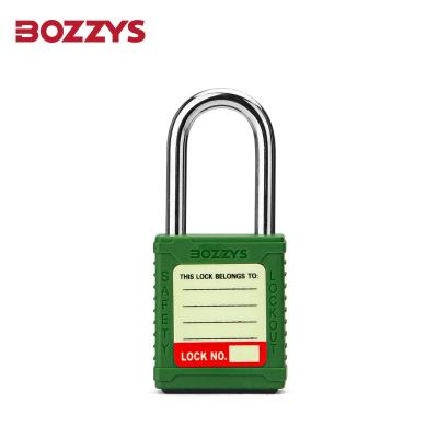 Chine Cadenas en acier 76mm de lock-out de sécurité de dispositif d'accrochage avec l'étiquette de mise en garde lumineuse pour le codage de laser à vendre