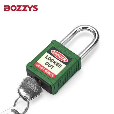 Chine Cadenas en acier 76mm de lock-out de sécurité de dispositif d'accrochage avec l'étiquette de mise en garde lumineuse pour le codage de laser à vendre