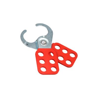 Cina 6 Lock Red 25mm shackle diameter PA CoatedSteel Safety Lockout Hasp Lock With Hooks in vendita