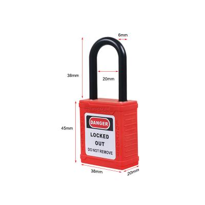 中国 38mm nylon shackle safety padlock with master keys 販売のため