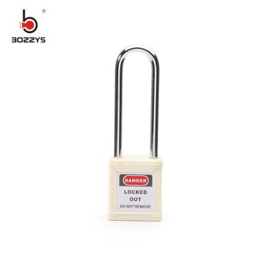 China BOSHI High Quality Nylon PA Body 76Mm Long Steel Shackle Safety Padlock à venda