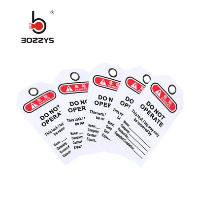 Cina BOSHI China Supplier Scaffold Lockout Safety Warning Tags in vendita