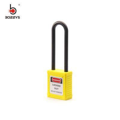 China BOSHI 2019 Custom Color 76mm Long Plastic Shackle Safety Padlocks à venda