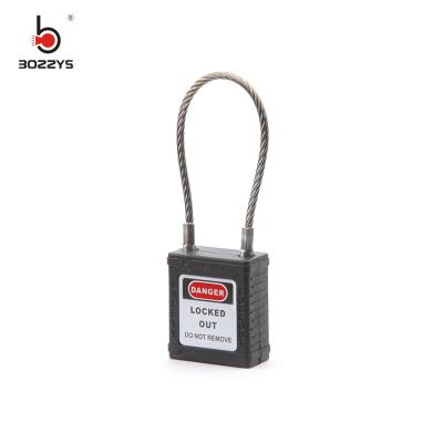 China BOSHI Cheap Price Nylon PA Body Stainless Steel Wire Safety Padlocks à venda