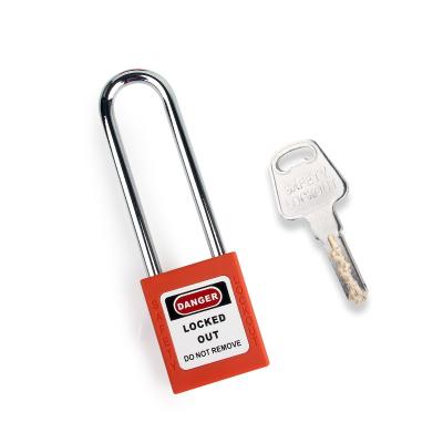 China 76MM Steel Long Shackle Plastic lockout Keyed Alike Industrial Safety Padlocks Te koop