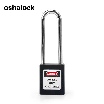 Cina long nylon shackle safety padlock with keyed alike in vendita