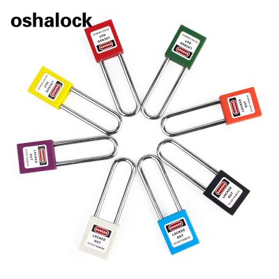 Cina long nylon shackle safety padlock with keyed alike in vendita
