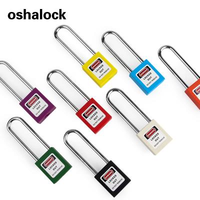 Cina long nylon shackle safety padlock with keyed alike in vendita