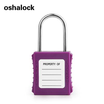 Cina 4mm Stainless steel beam Zenex Safety Lockout Tagout padlock with master key Customizable labels and laser coding in vendita