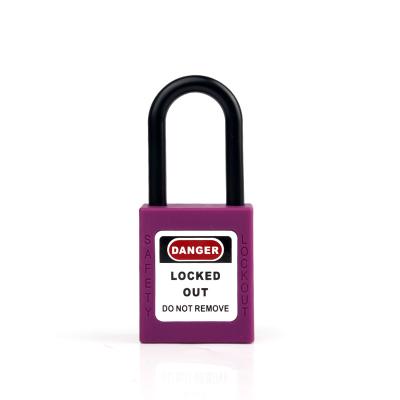 Cina 38mm ABS Industry Nylon keyed alike lockout Non-Conductive Safety Padlock with Master Key in vendita
