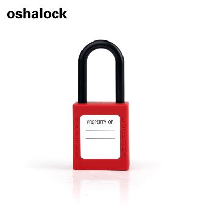 Cina 38mm ABS Industry Nylon keyed alike lockout Non-Conductive Safety Padlock with Master Key in vendita