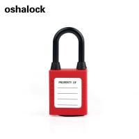 China 38 mm plastic shackle nylon lockout safety padlock for sale